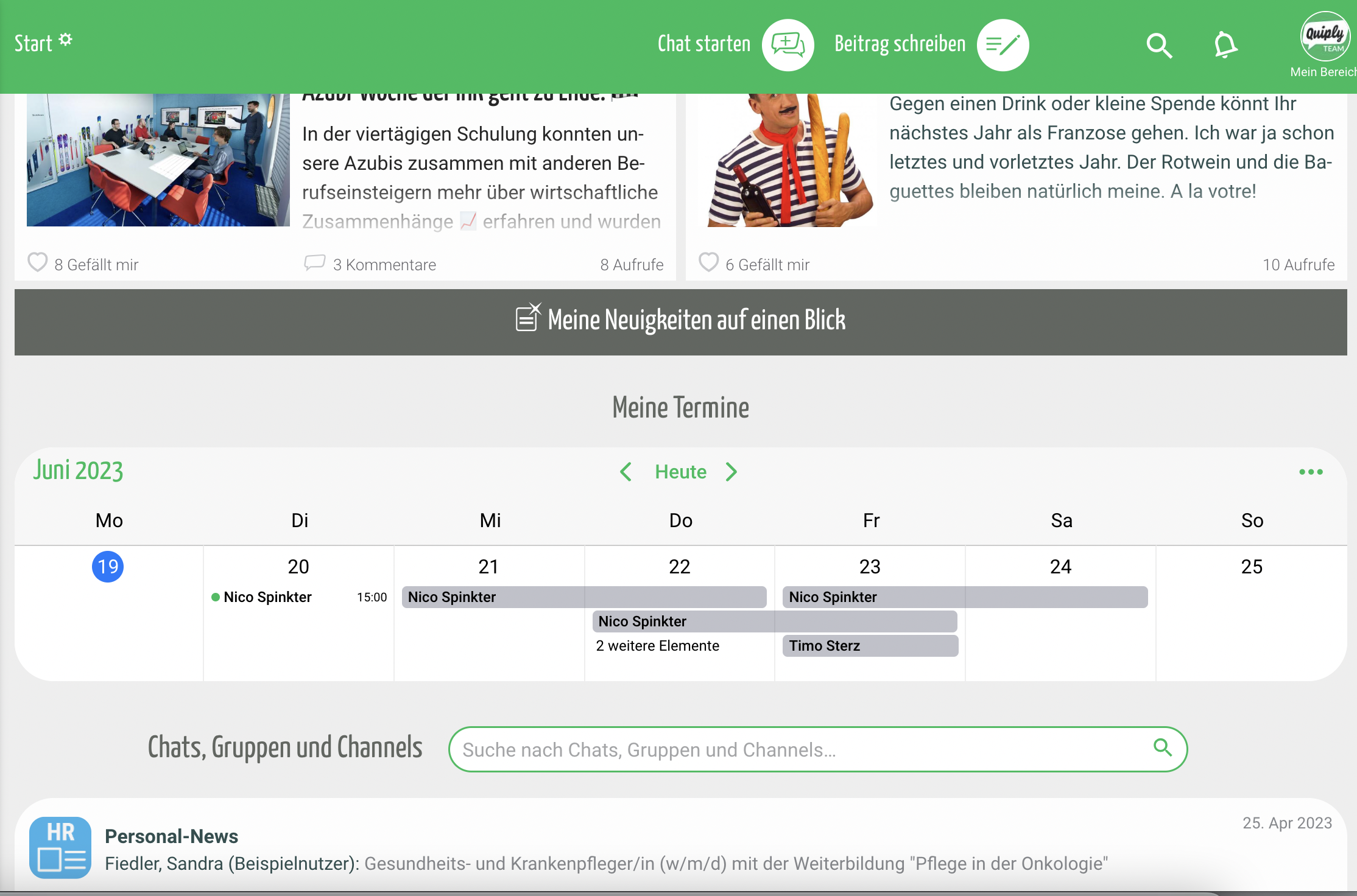 Kalender einrichten und Termine verwalten – Quiply Hilfe-Center